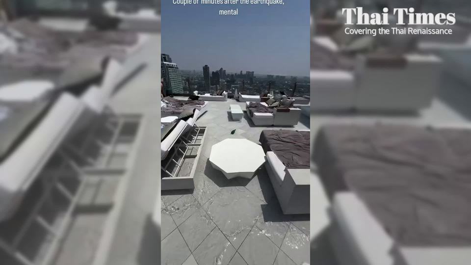 Earthquake Strikes Bangkok, Causing Chaos in High-Rise Pool - Thai Times