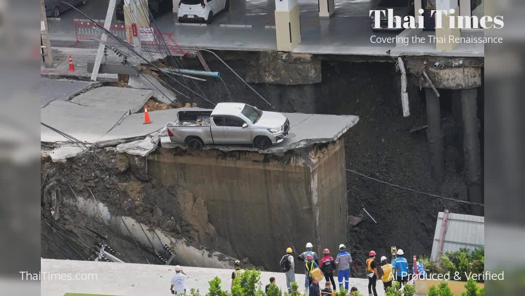 Massive Sinkhole Near Vajira Hospital Paralyzes Central Bangkok, Raises ...